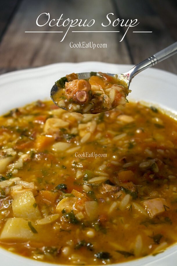 Octopus soup recipe from Μount Athos ⋆ Cook Eat Up!